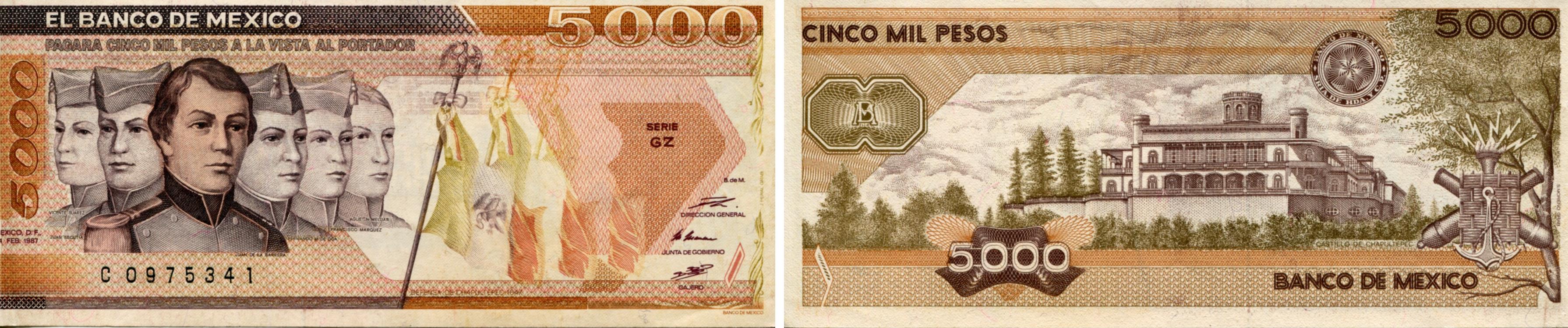 Mexican coins and banknotes